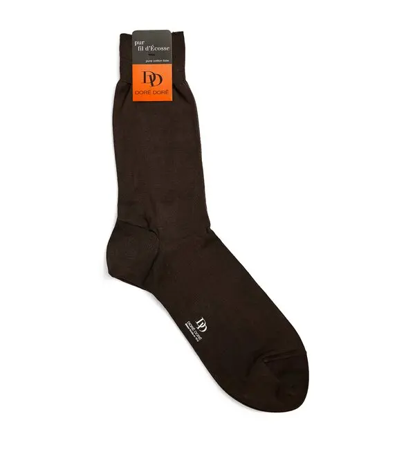 DORE DORE Cotton Crew Socks - Brown