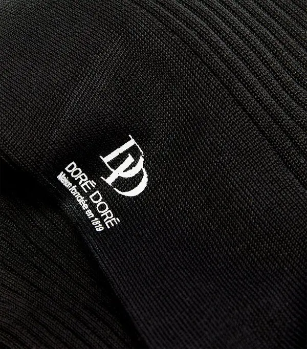 DORE DORE Cotton Rib-knit Crew Socks - Black