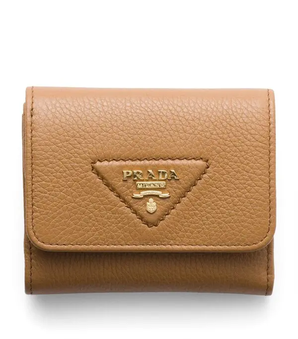 Prada Small Leather Wallet - Brown
