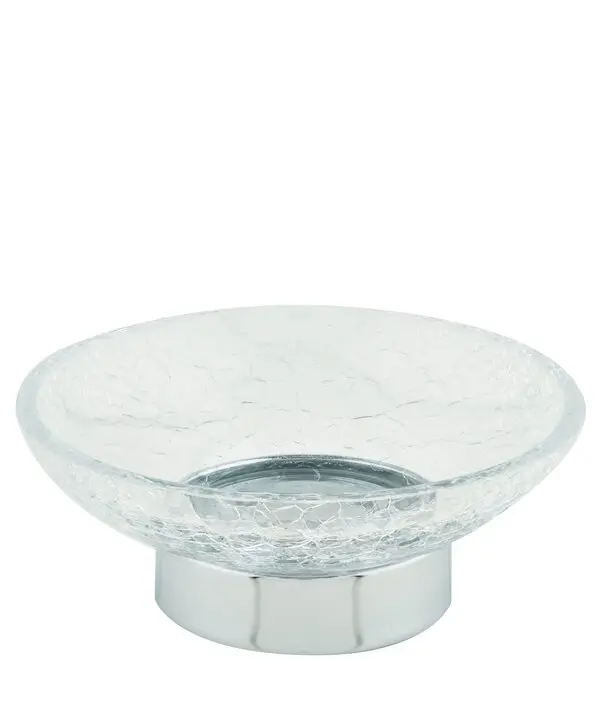 ZODIAC Cracked Crystal Soap Dish - Silver