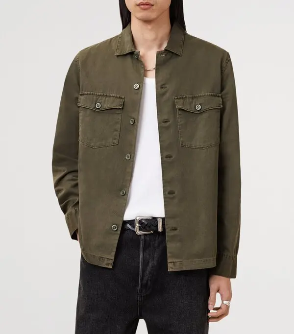 ALLSAINTS Cotton Spotter Overshirt - Green