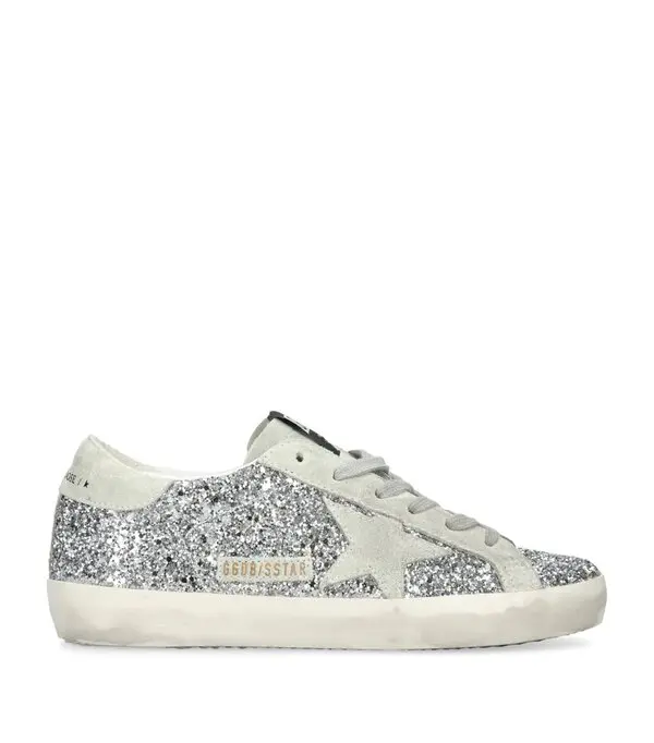 GOLDEN GOOSE Glitter Super-star Sneakers - Silver