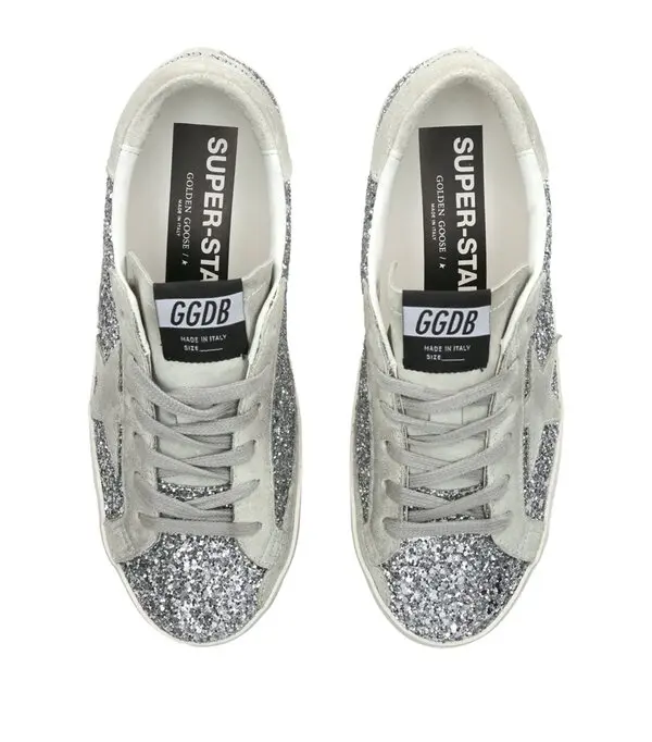 GOLDEN GOOSE Glitter Super-star Sneakers - Silver