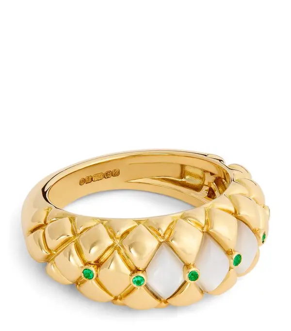 L'ATELIER NAWBAR Yellow Emerald And Mother Of Pearl Ring - Gold