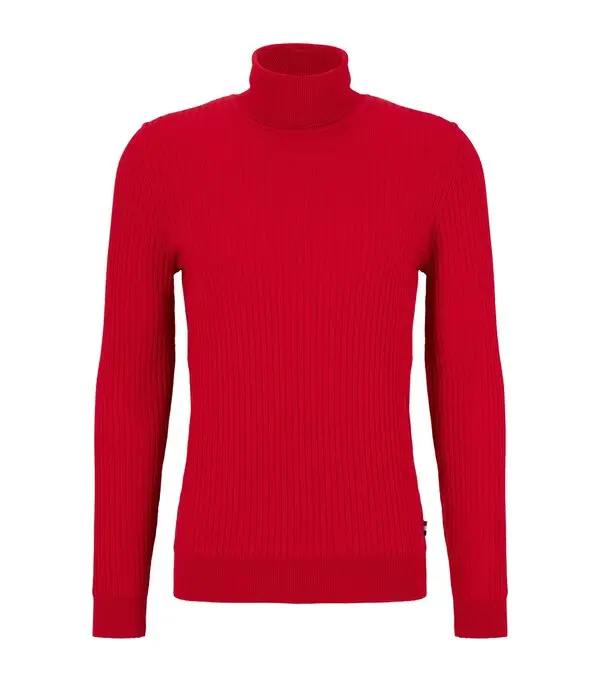 BOSS Wool Rollneck Sweater - Red