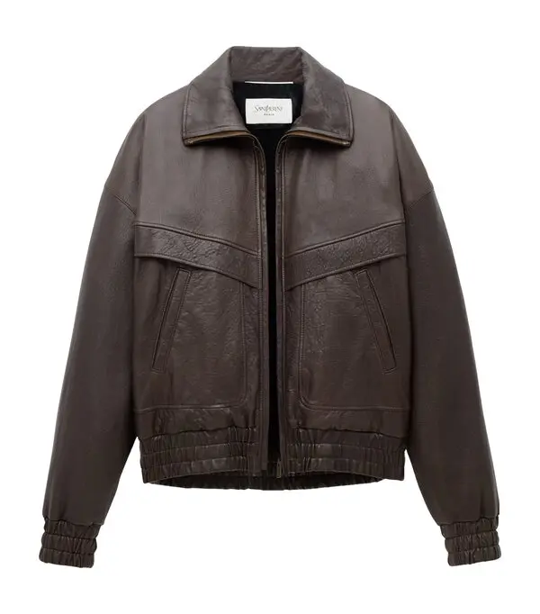 Saint Laurent Leather Bomber Jacket