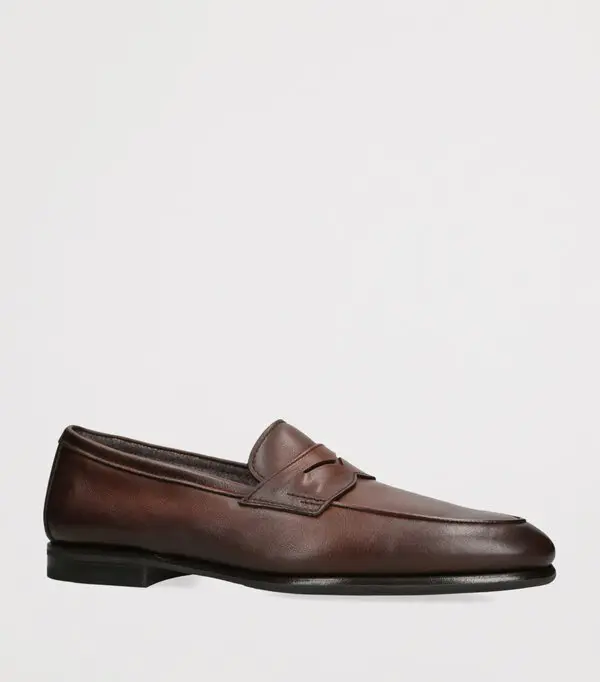 Santoni Leather Carlos Loafers