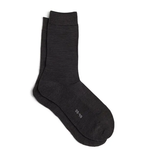 Falke Wool-lyocell Climawool Crew Socks - Grey