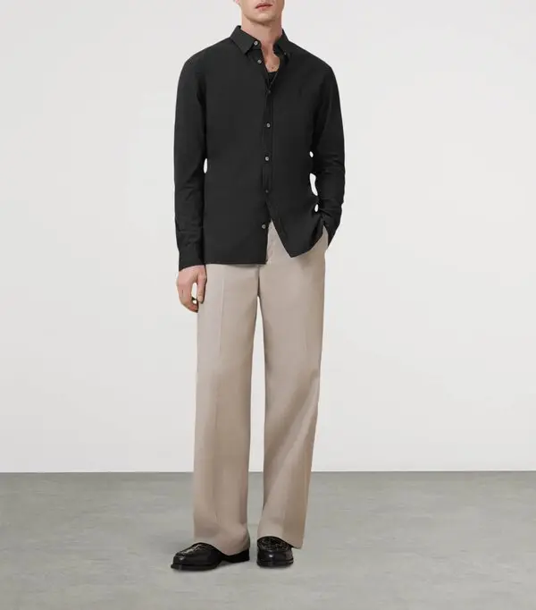 ALLSAINTS Stretch-cotton Hawthorne Shirt - Black