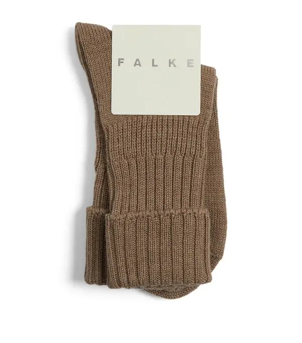 Falke Ribbed Wool-blend Socks - Brown