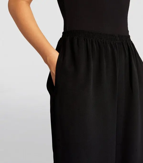 Eskandar Silk Wide-leg Trousers - Black