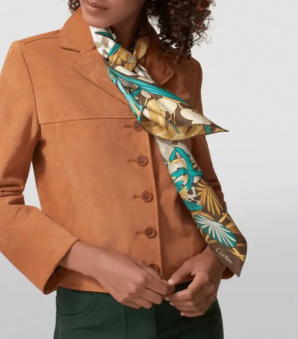 Cartier Silk Panthère Jungle Scarf - Beige