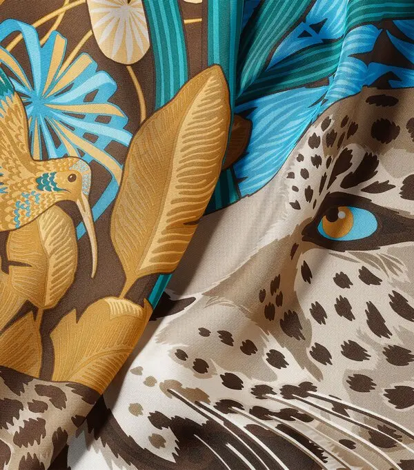 Cartier Silk Panthère Jungle Scarf - Beige