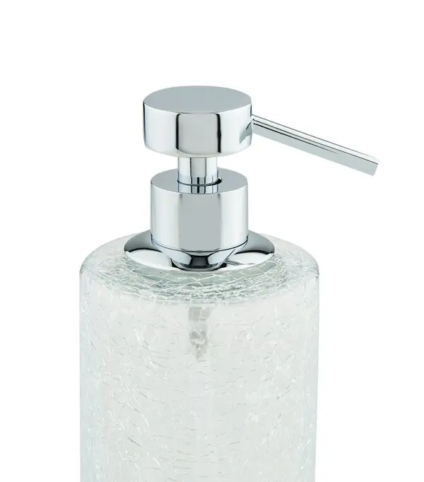 ZODIAC Cracked Crystal Soap Dispenser - Silver