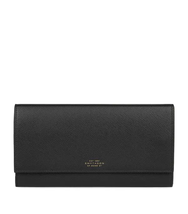 Smythson Leather Marshall Travel Wallet - Black