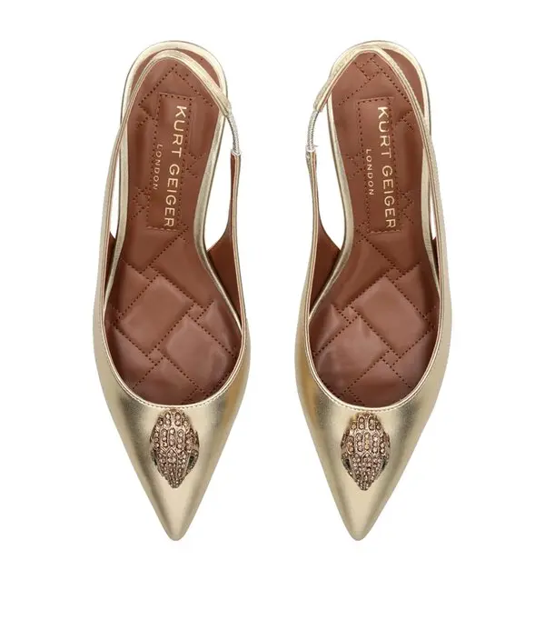 Kurt Geiger Leather Belgravia Slingback Heels - Gold