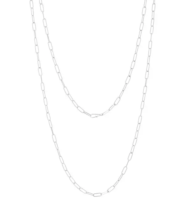 Annoushka 14 Karat Gold Long Cable Chain Necklace - White
