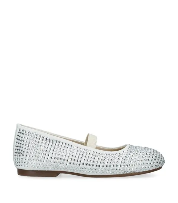 BABYWALKER Embellished Leather Mary Janes