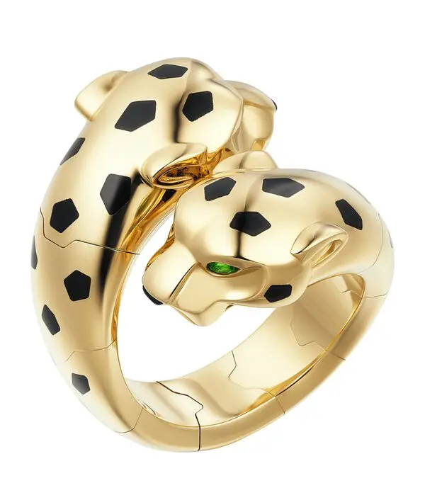 Cartier Yellow Tsavorite Garnet And Onyx Panthère De Ring - Gold
