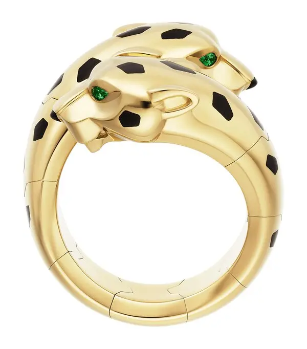 Cartier Panthère De Ring In Yellow With Tsavorite Garnet And Onyx