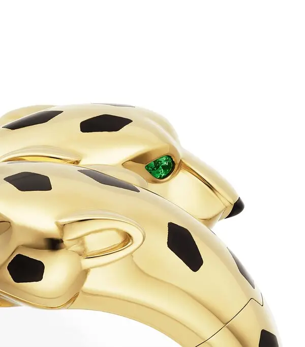 Cartier Panthère De Ring In Yellow With Tsavorite Garnet And Onyx