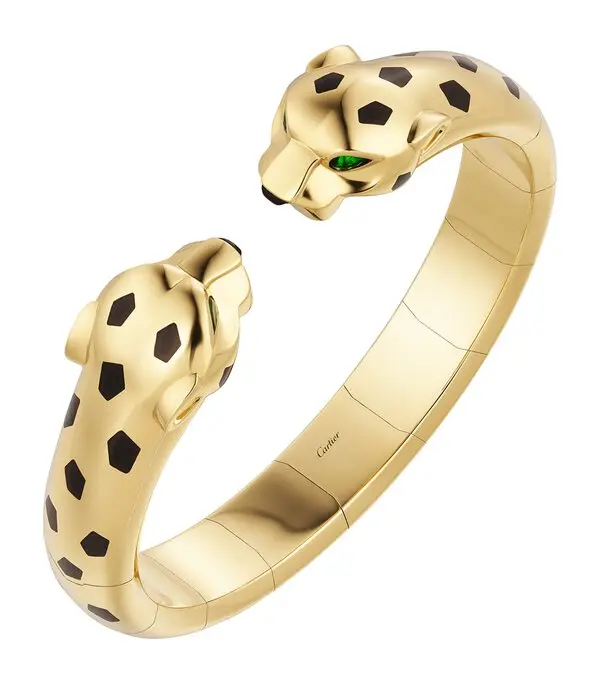 Cartier Panthère De Bangle In Yellow With Tsavorite Garnet And Onyx - Gold