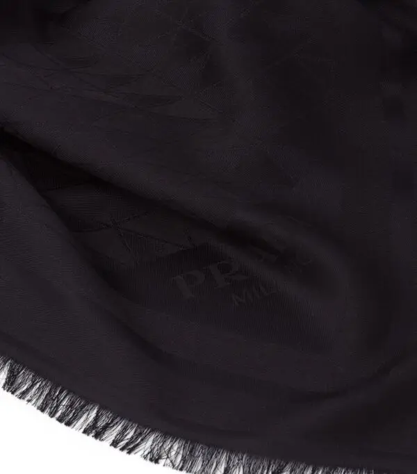 Prada Silk Jacquard Scarf - Black