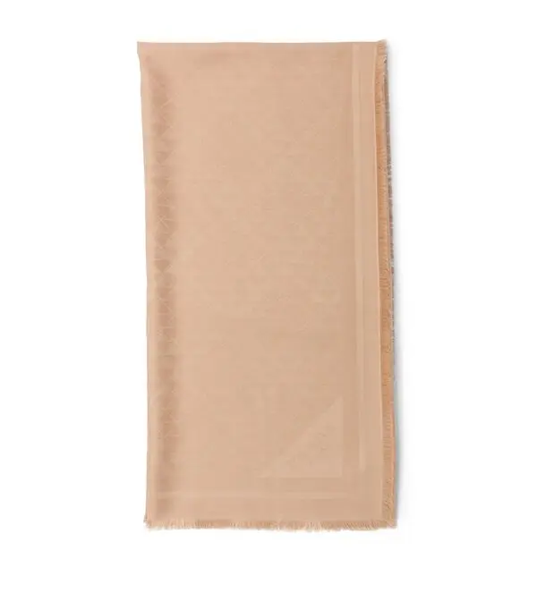 Prada Silk Jacquard Scarf - Neutral