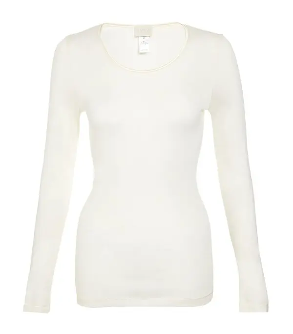 Hanro Pure Silk Long Sleeve Top - Ivory