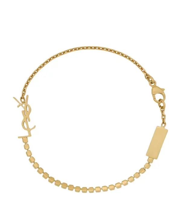 Saint Laurent Embellished Cassandre Chain Bracelet
