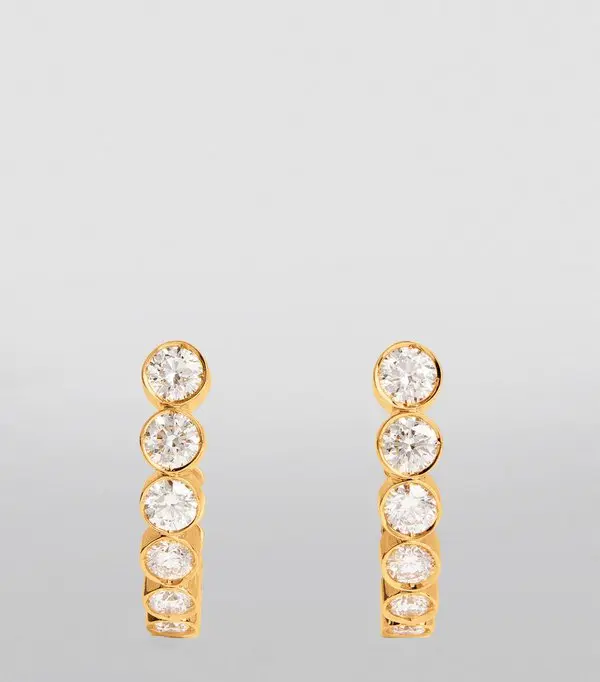 Sophie Bille Brahe Diamond And Yellow Hoop Earrings