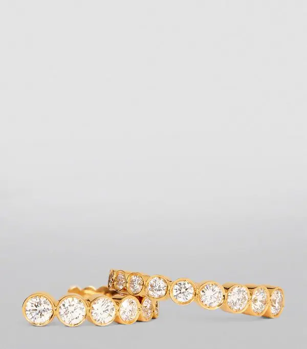 Sophie Bille Brahe Diamond And Yellow Hoop Earrings