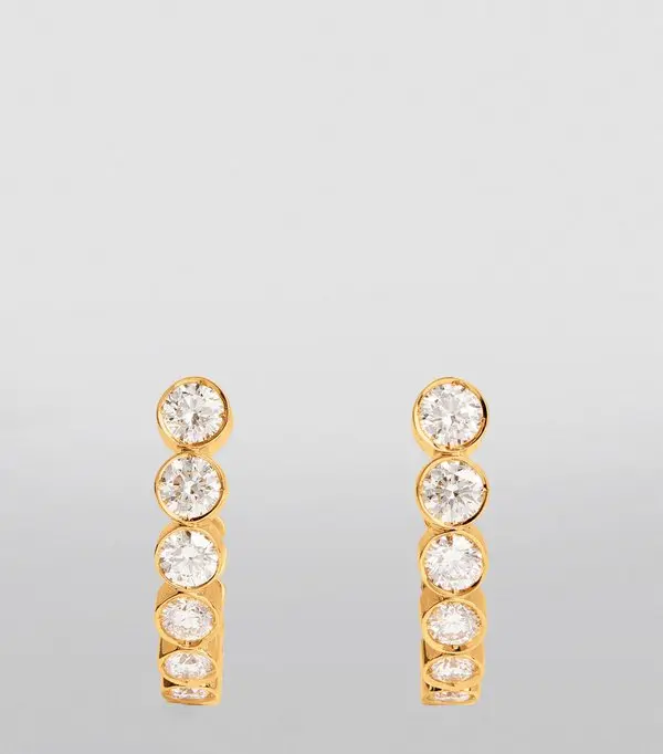 Sophie Bille Brahe Diamond And Yellow Hoop Earrings