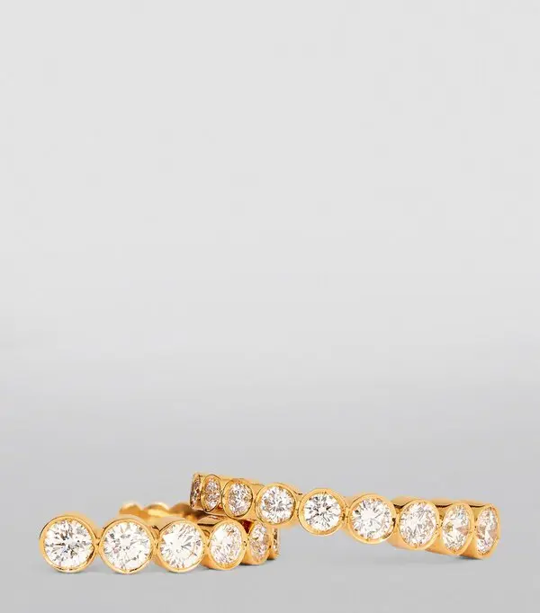 Sophie Bille Brahe Diamond And Yellow Hoop Earrings