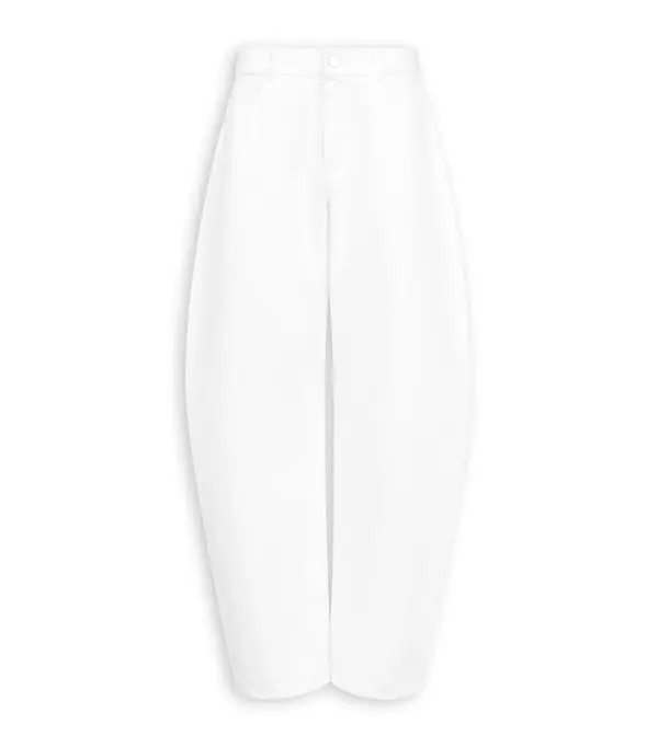 Alaïa Round Wide-leg Jeans - White