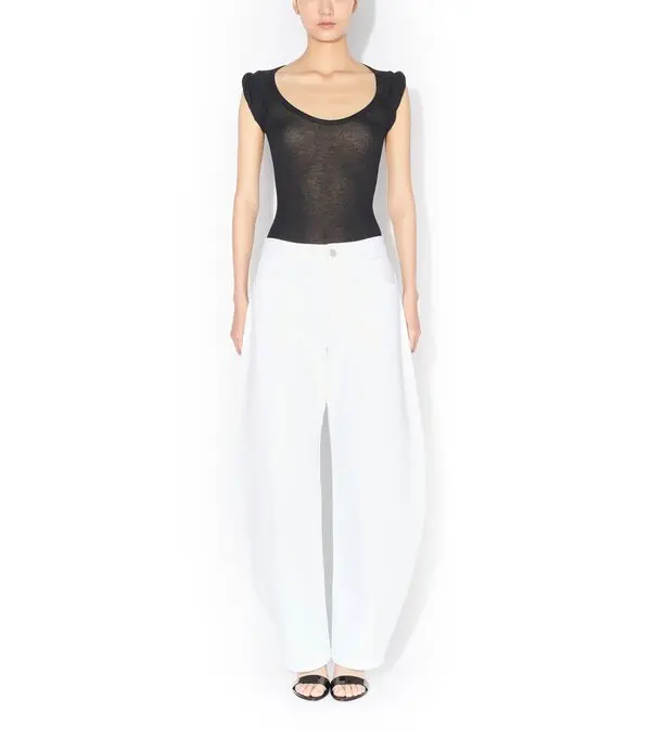 Alaïa Round Wide-leg Jeans - White