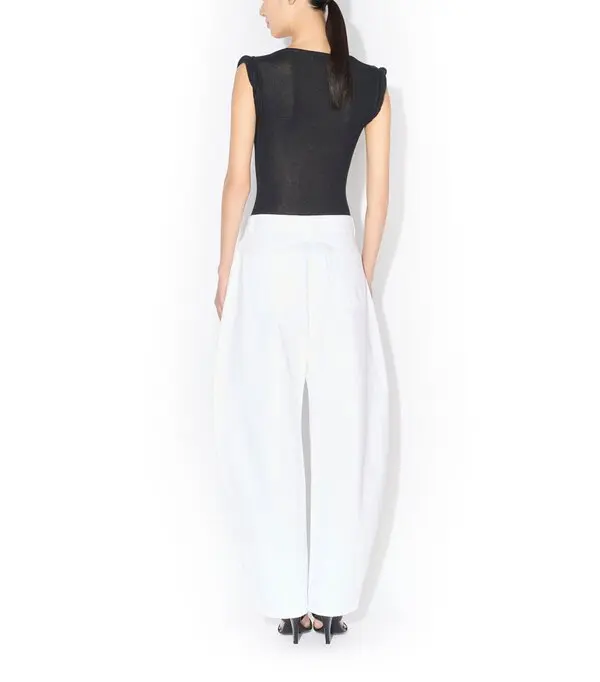 Alaïa Round Wide-leg Jeans - White