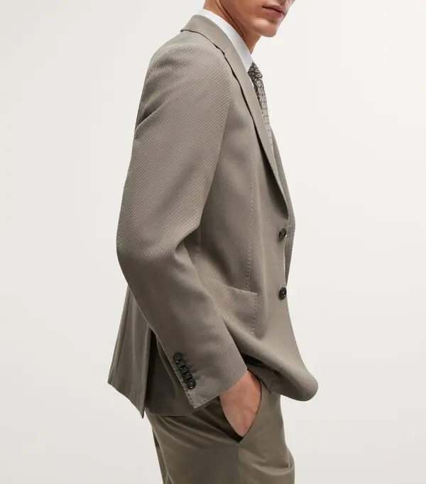BOSS Virgin Wool-cotton Slim Blazer