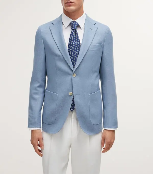 BOSS Virgin Wool-cashmere Slim Blazer - Blue