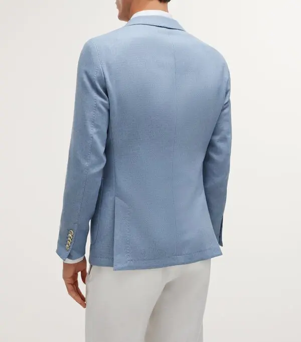 BOSS Virgin Wool-cashmere Slim Blazer - Blue