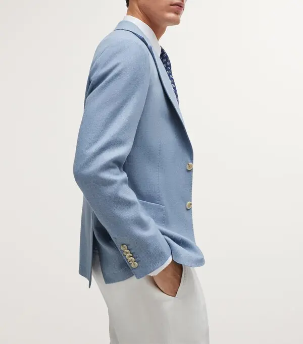 BOSS Virgin Wool-cashmere Slim Blazer - Blue