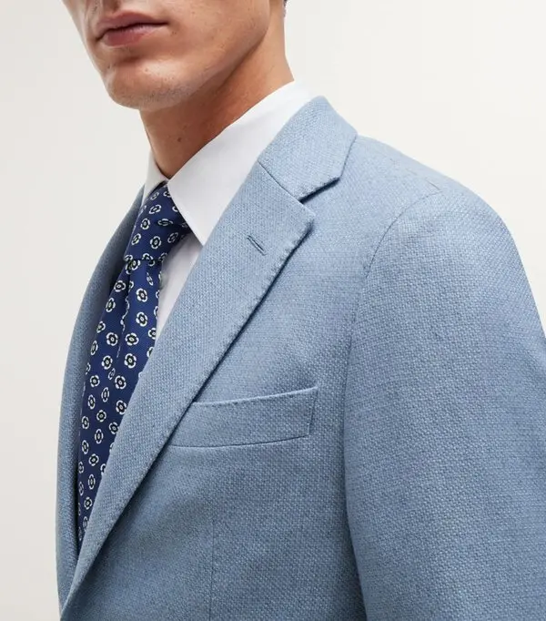 BOSS Virgin Wool-cashmere Slim Blazer - Blue