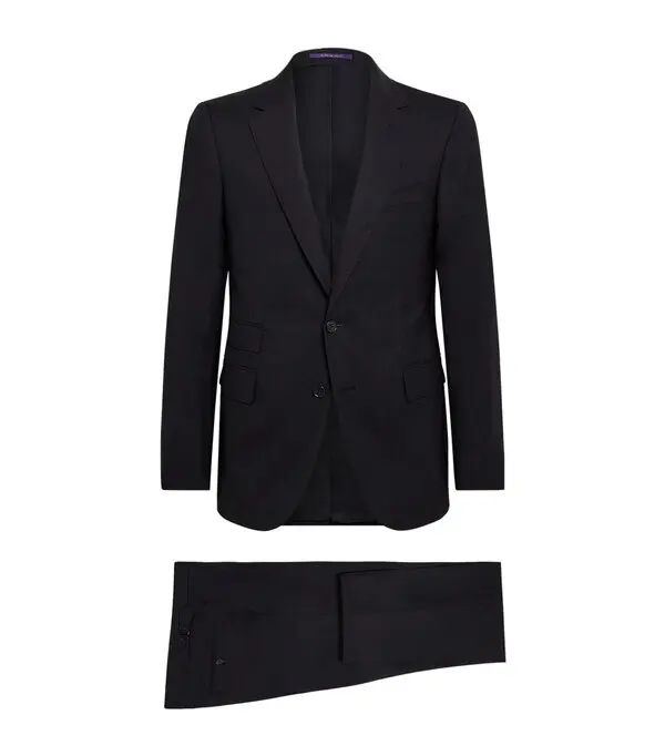 Ralph Lauren Purple Label Wool Serge Gregory 2-piece Suit - Black