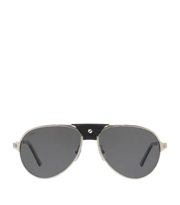 Cartier Santos De Pilot Sunglasses - Black