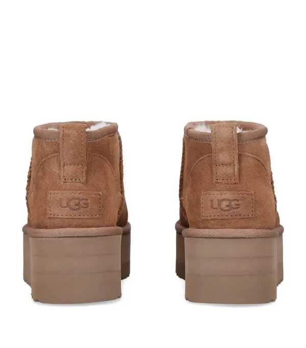 UGG Suede Classic Ultra Mini Platform Boots - Brown