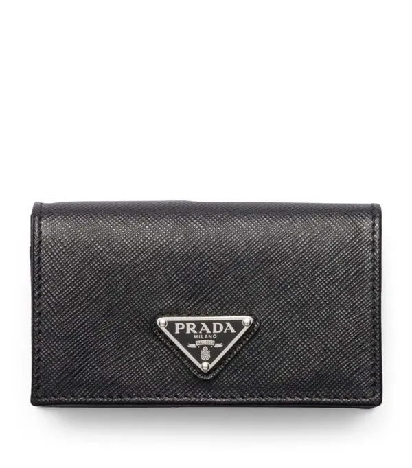 Prada Saffiano Leather Card Holder - Black