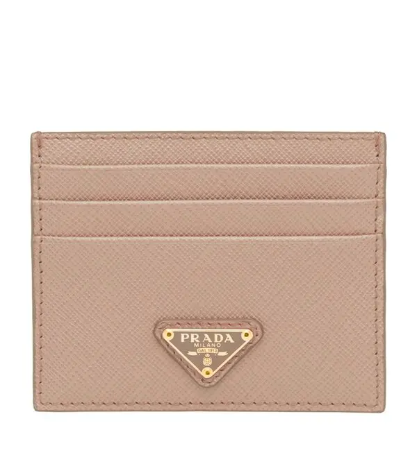 Prada Saffiano Leather Card Holder - Nude