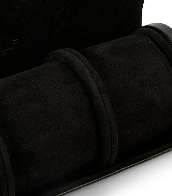 Wolf Vegan Leather Triple Watch Roll - Black