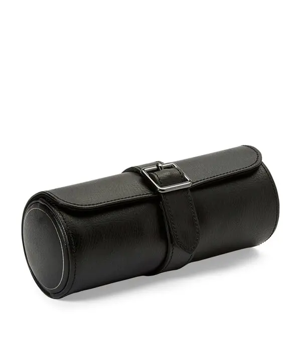 Wolf Vegan Leather Triple Watch Roll - Black