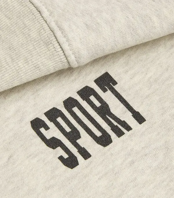 ANINE BING Harvey Textured Logo Cotton Hoodie - Grey